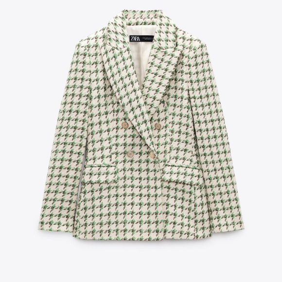 Zara | Jackets & Coats | Zara Double Breasted Textured Weave Jacket ...